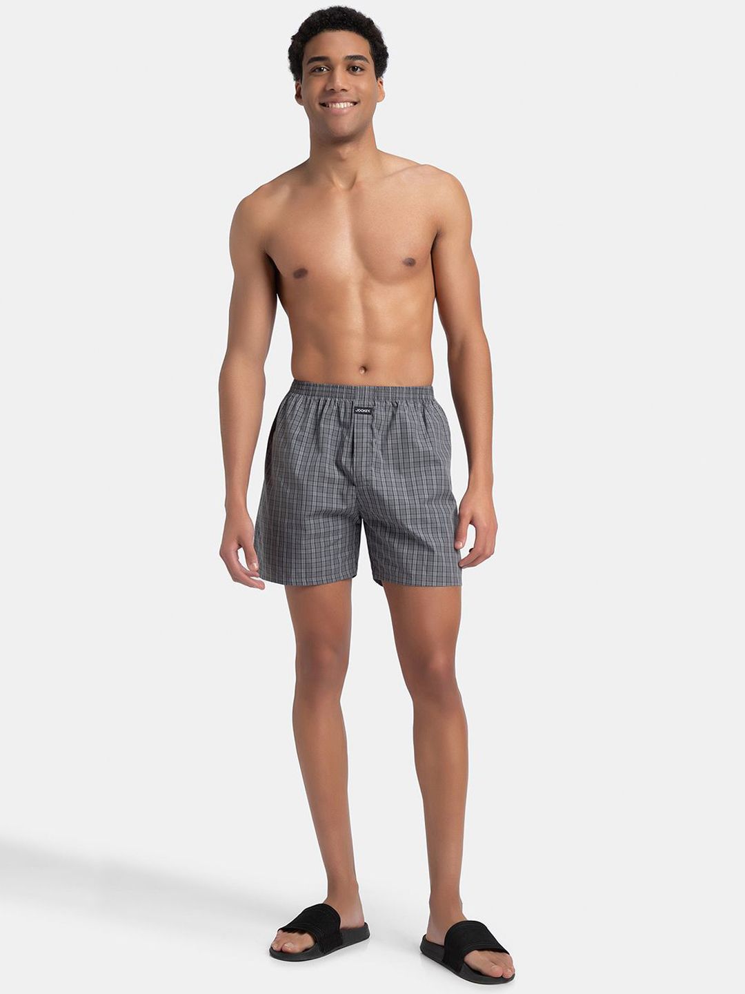 Buy Jockey Men Pack Of 2 Super Combed Mercerized Checkered Boxer Shorts With Back Pocket 1222 ...