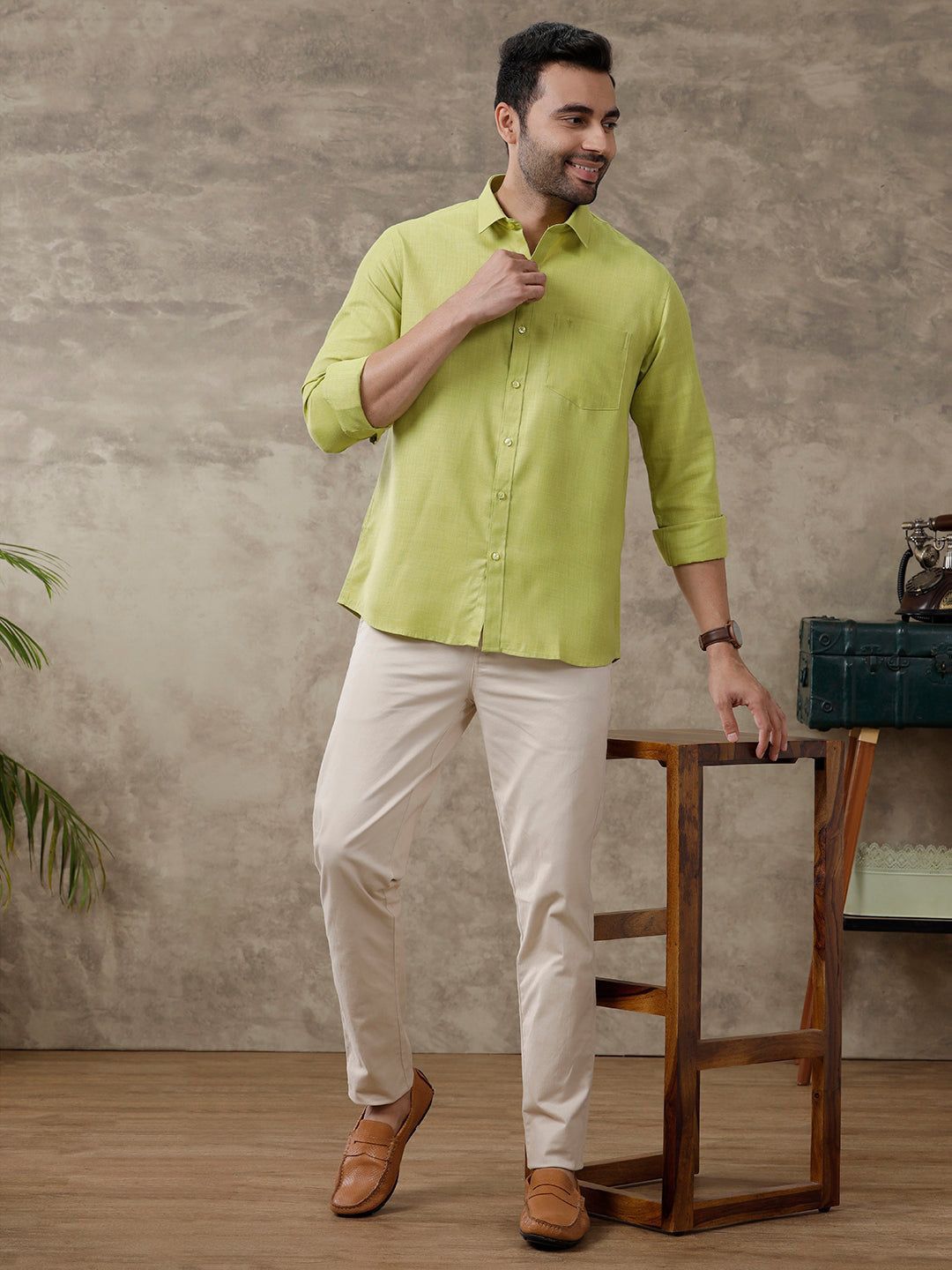 Buy RAMRAJ Men Solid Full Sleeve Shirt - Shirts for Men 31105973 | Myntra