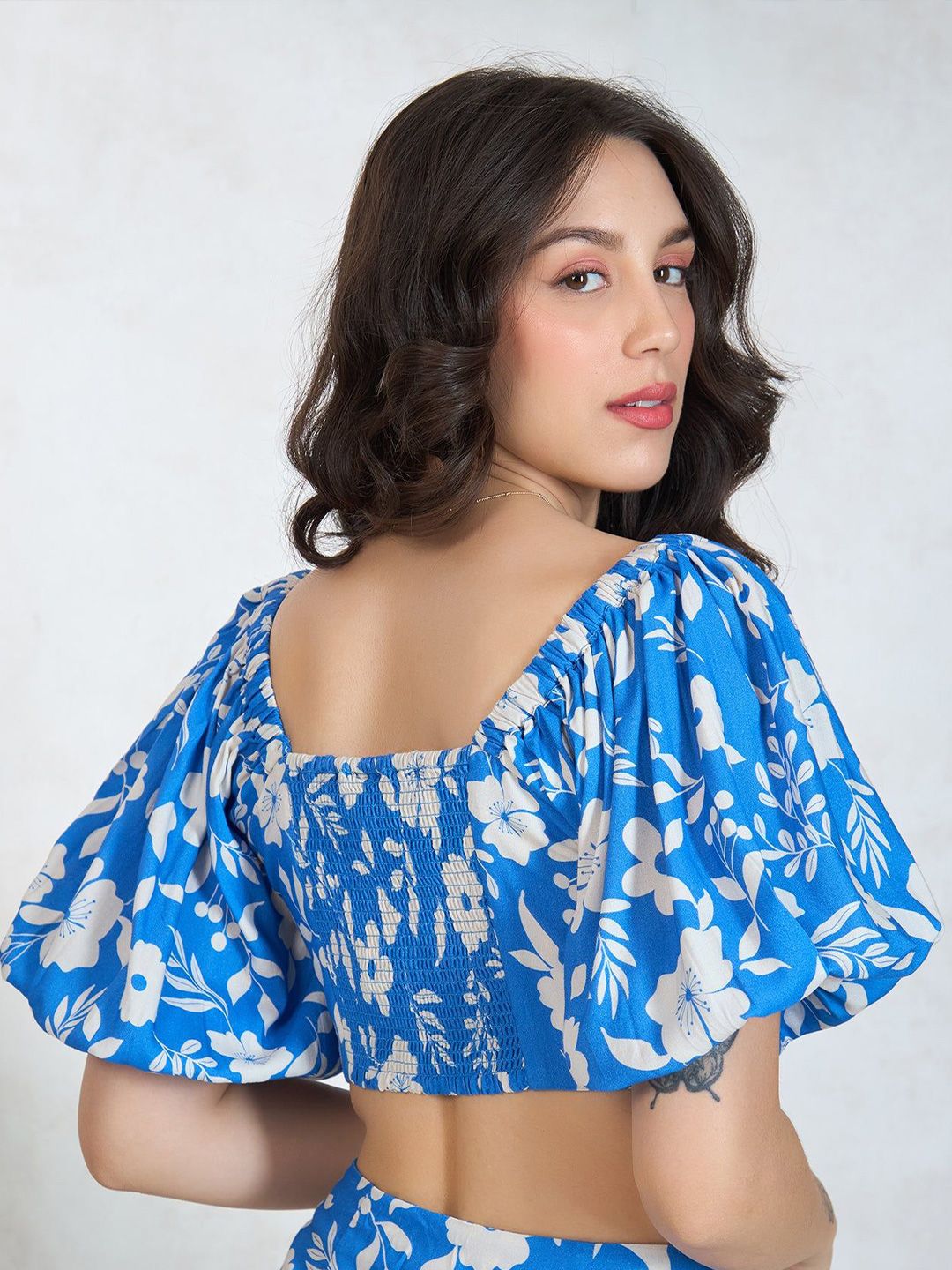 Buy Virgio Pure Modal Floral Sweatheart Neck Croptop - Tops for Women ...