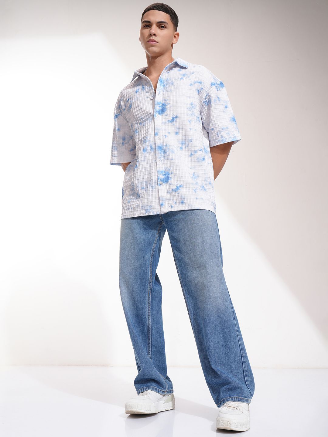 Buy Highlander Men Popcorn Textured Printed Oversized Shirt - Shirts ...