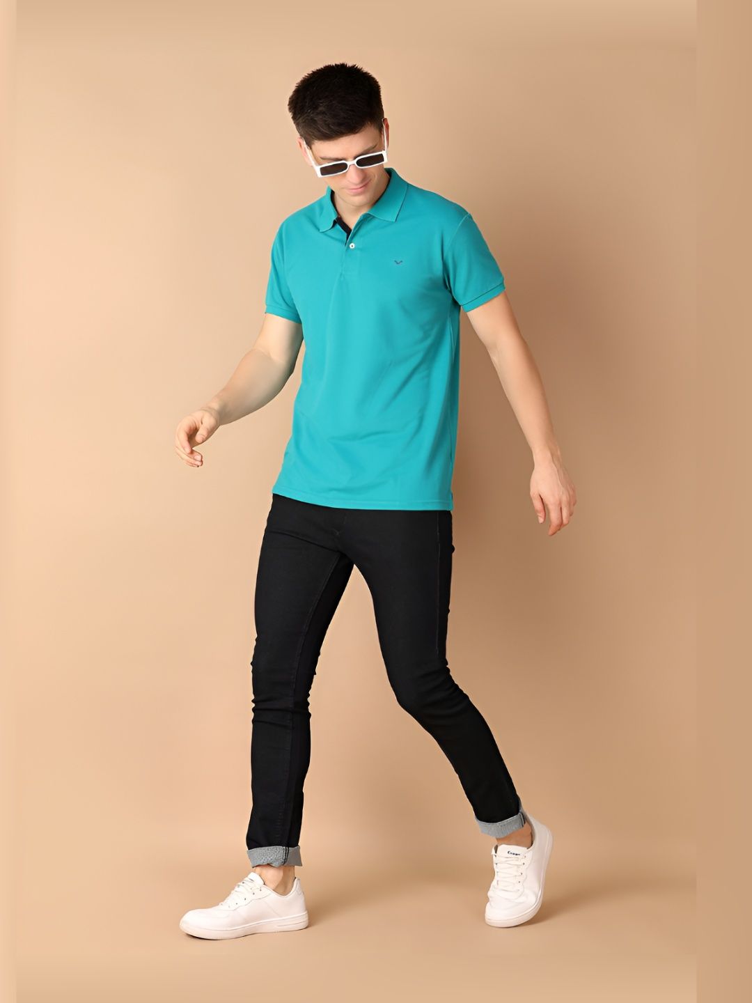 Buy V Mart Men Solid Polo Collar Cotton T Shirt - Tshirts for Men ...