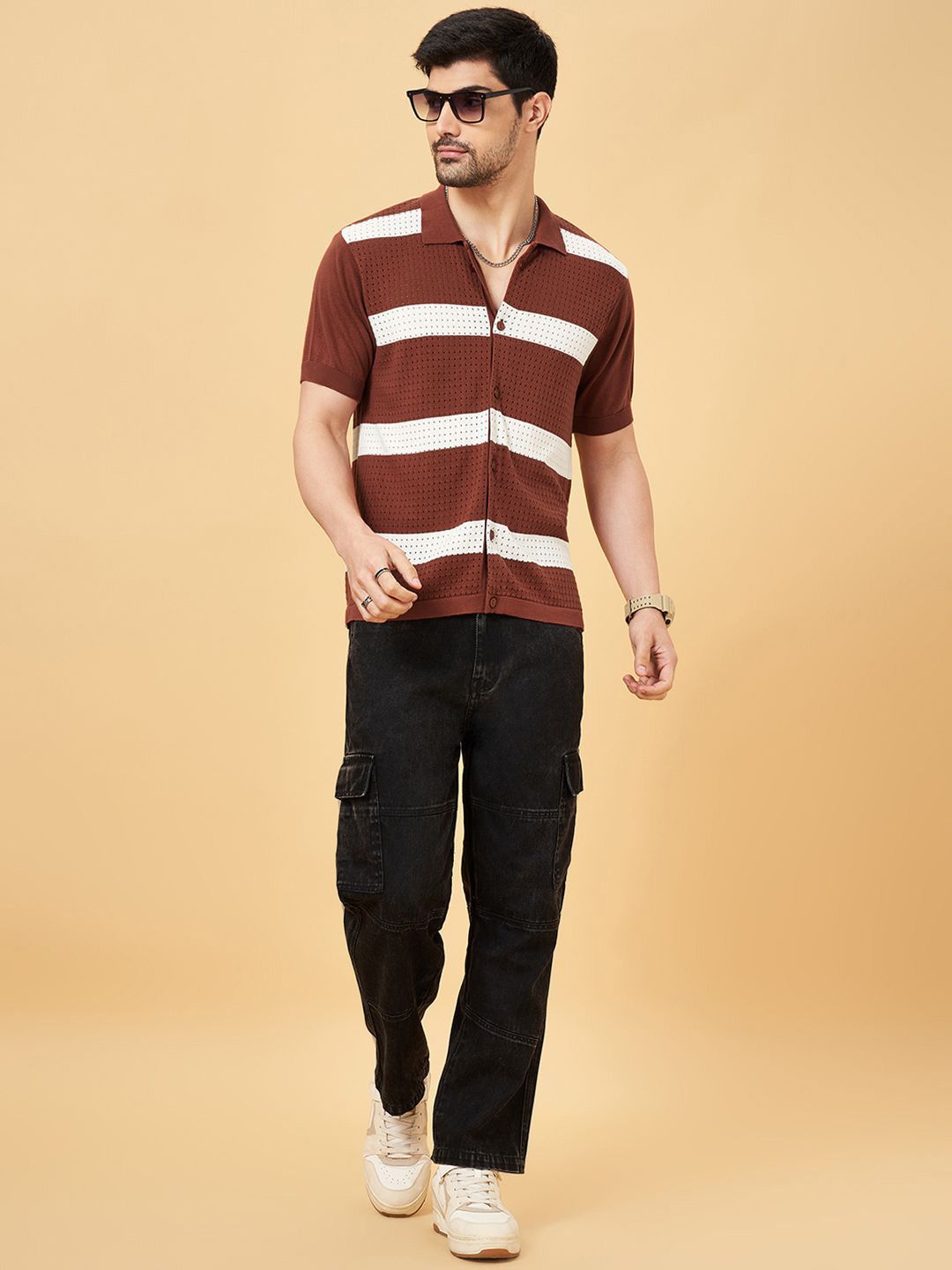 Buy People Men Cotton Slim Fit Opaque Striped Casual Shirt - Shirts for ...