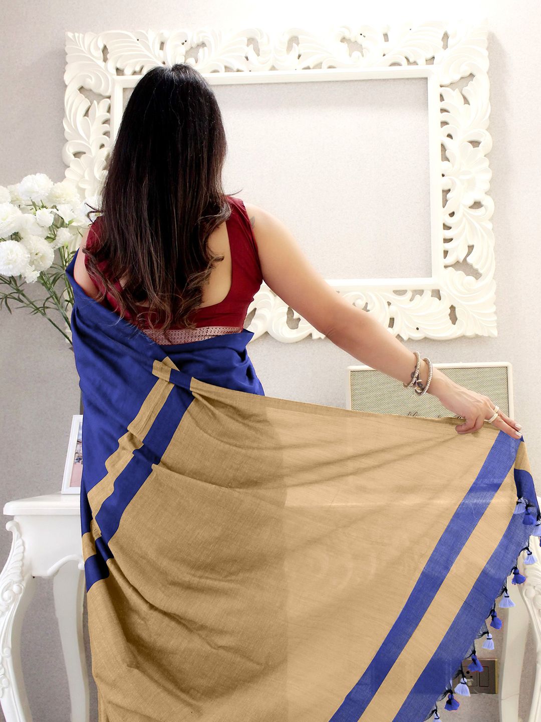 Buy Anouk Striped Pure Cotton Saree - Sarees for Women 33589240 | Myntra