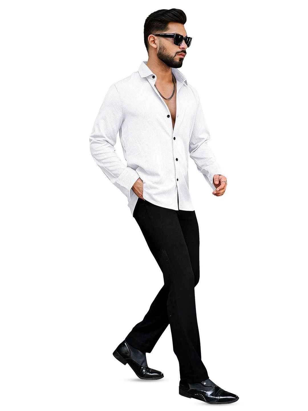 Buy VORTEX Men Original Fit Textured Spread Collar Casual Shirt - Shirts for Men 33732477 | Myntra