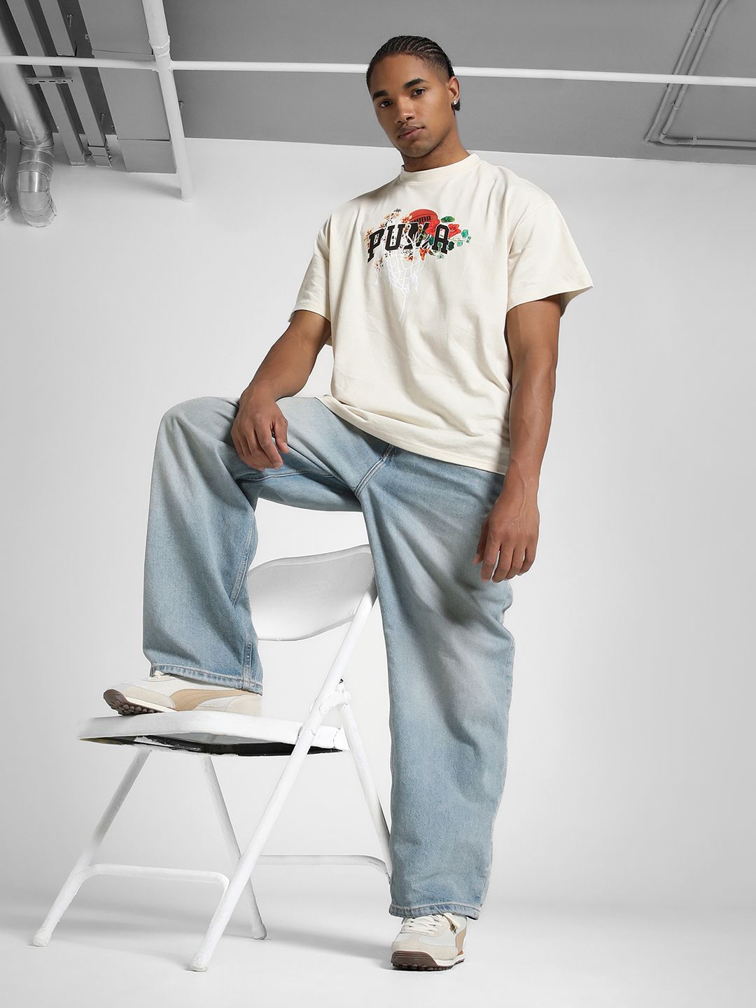 Buy Puma Dunked In Florals Printed Pure Cotton Basketball T Shirt ...