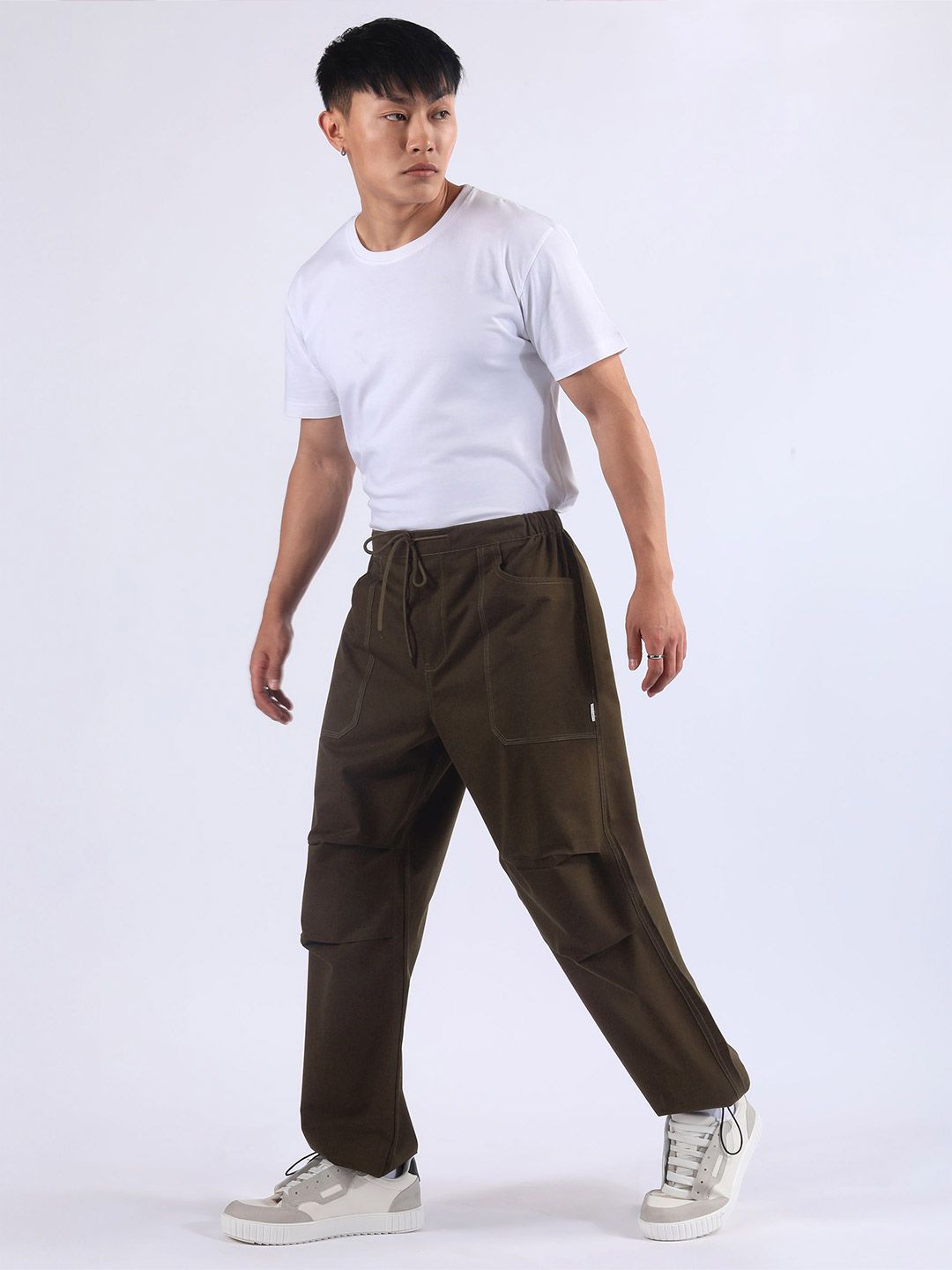 Buy Beyoung Men Elasticated Cargo Trousers - Trousers for Men 33704300 ...