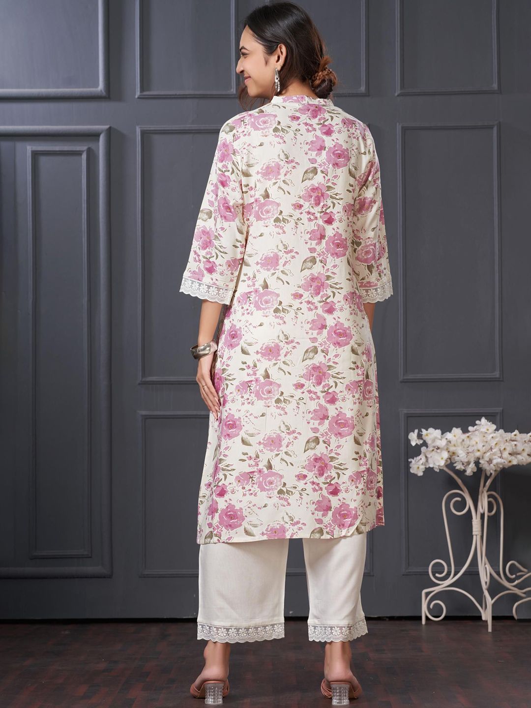 Buy BulBul Women Floral Printed Regular Pure Rayon Kurta With Palazzos - Kurta Sets for Women ...