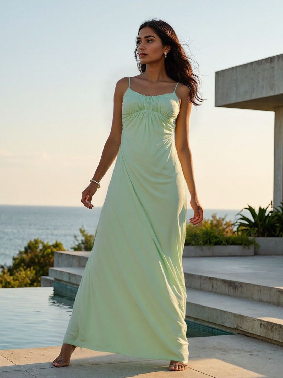 Buy Sunscape Women Shoulder Straps Empire Maxi Dress - Dresses for Women 33793933 | Myntra