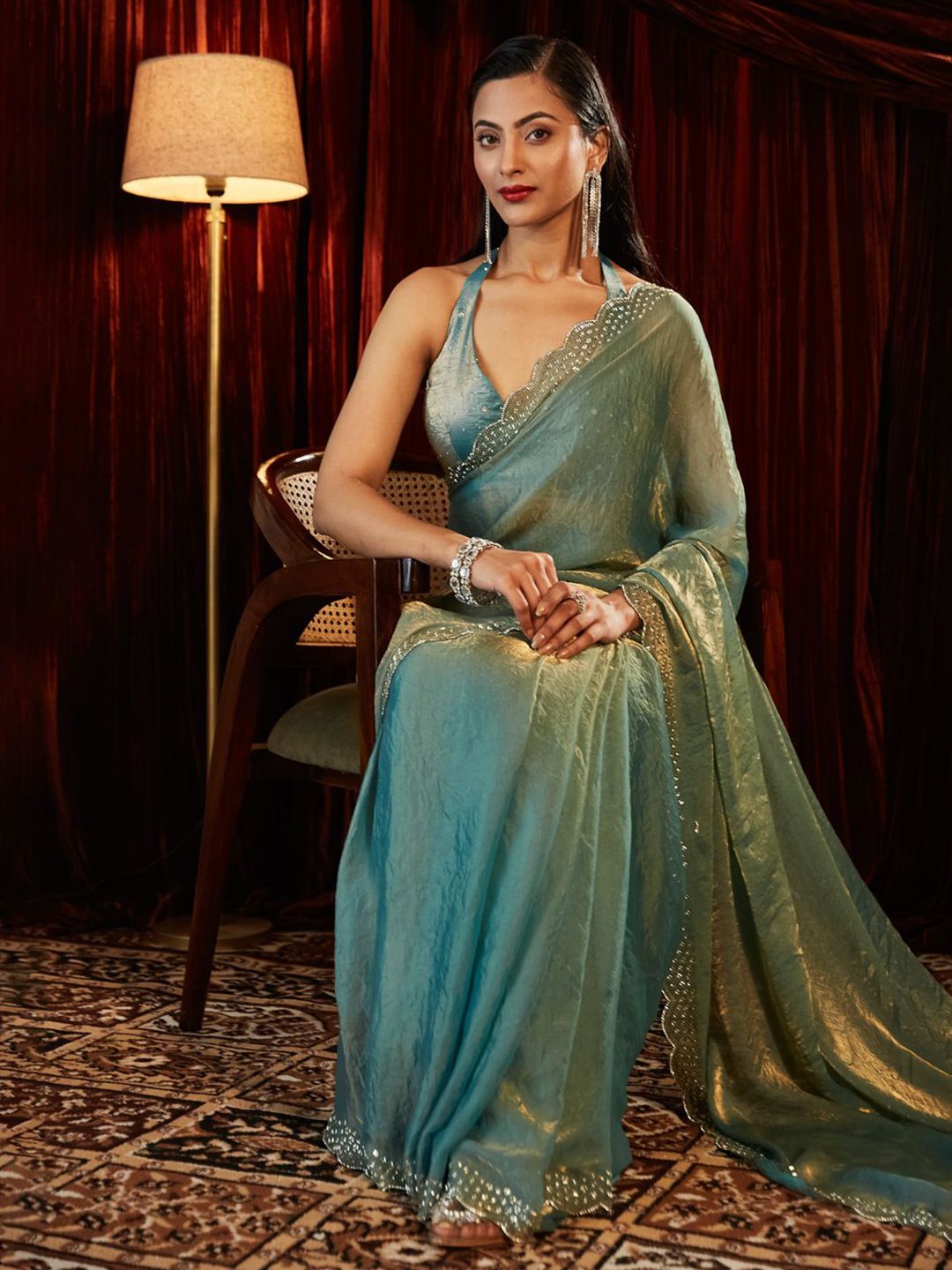 Buy Kasee Embellished Beads And Stones Designer Saree - Sarees for ...