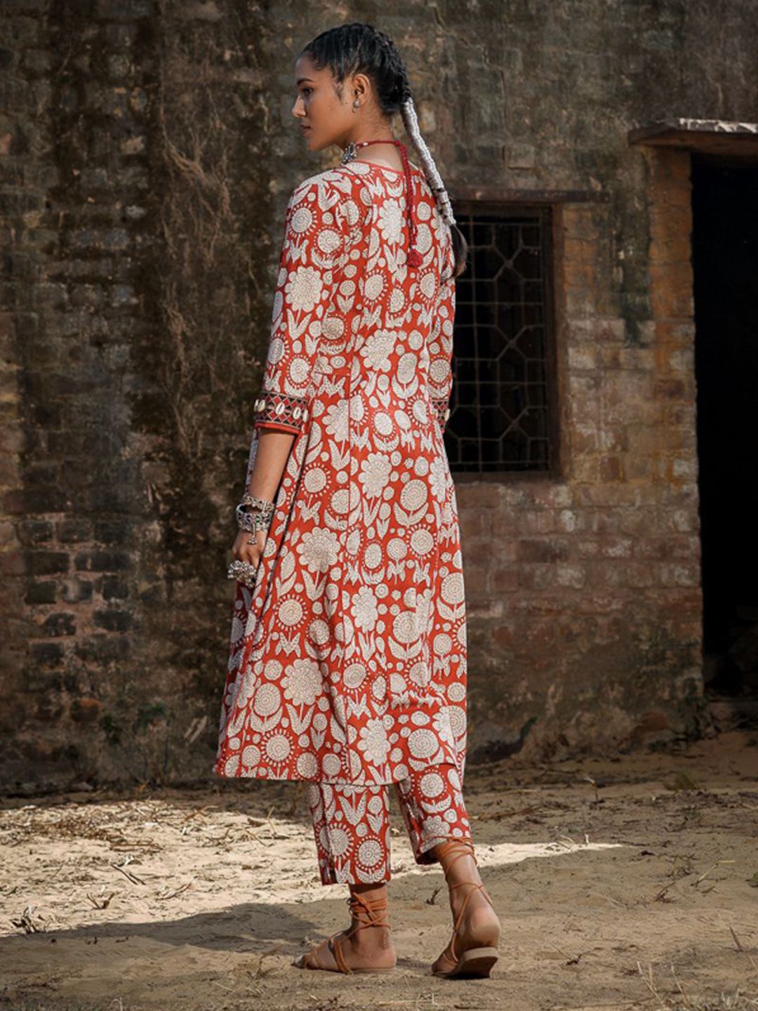 Buy AKISO Women Ethnic Motifs Printed Block Print Daily Cotton A Line ...