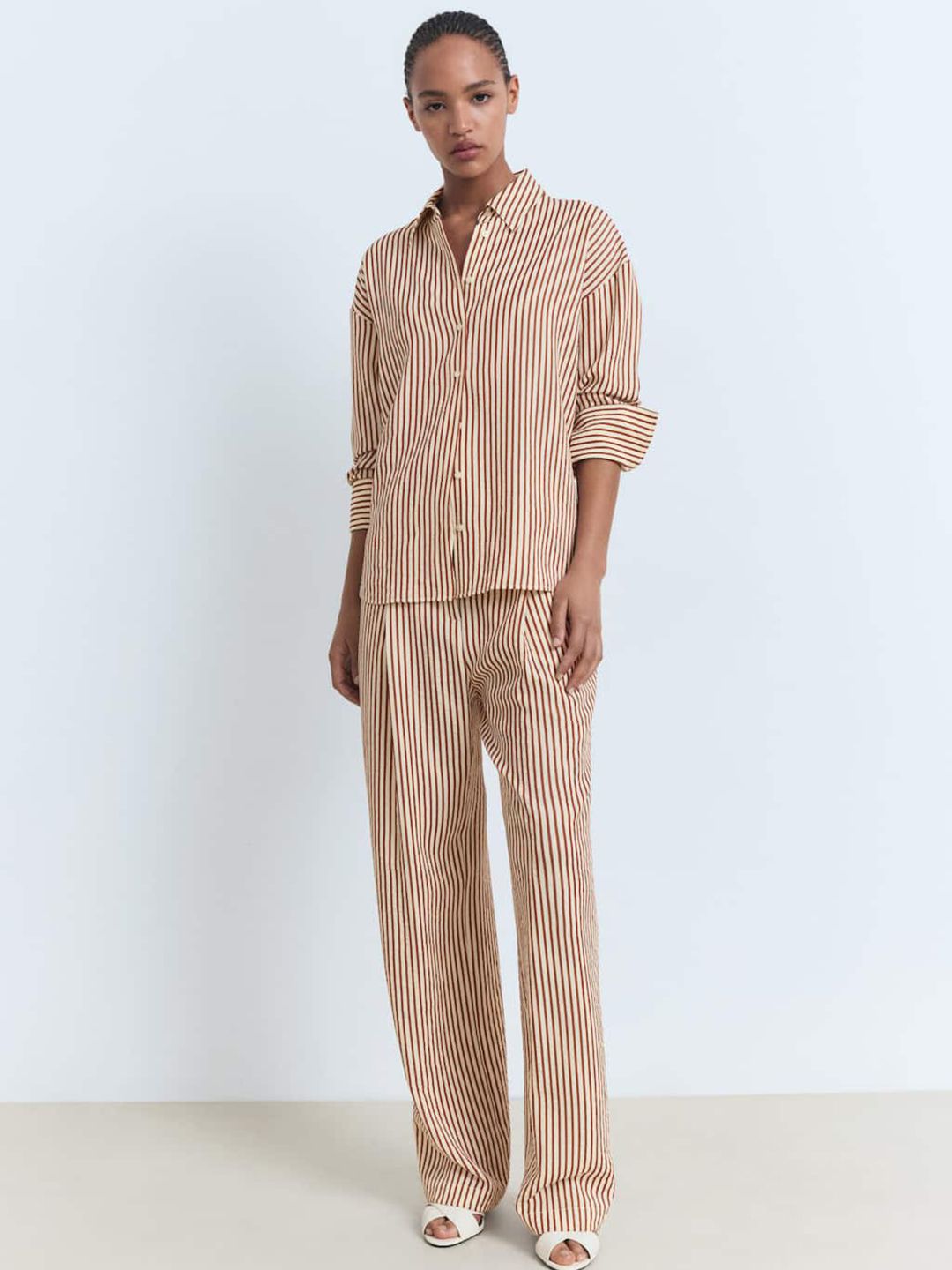 Buy MANGO Striped High Low Shirt - Shirts for Women 35950441 | Myntra
