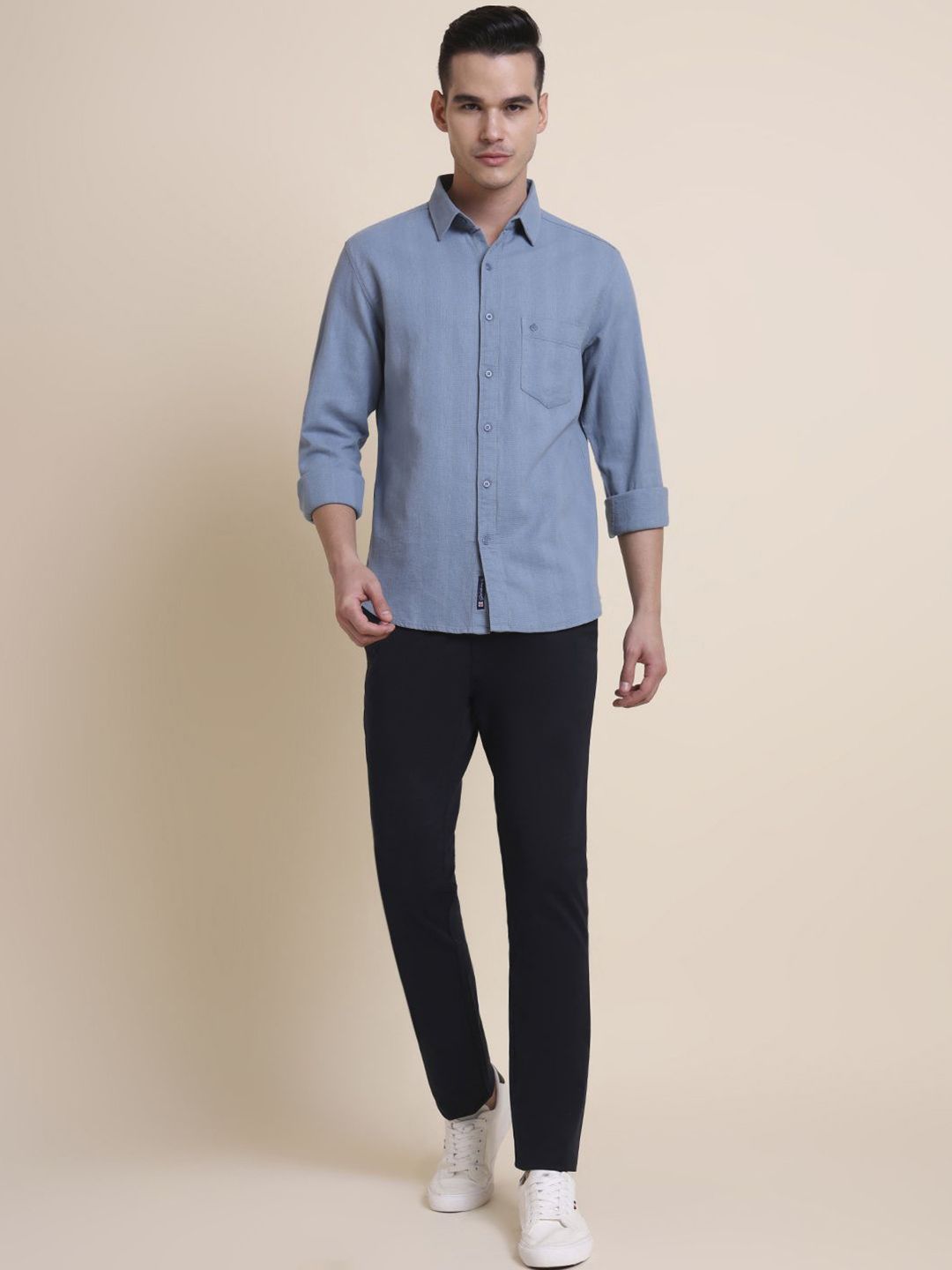Buy Greenfibre Cutaway Collar Long Sleeves Cotton Shirt - Shirts for ...
