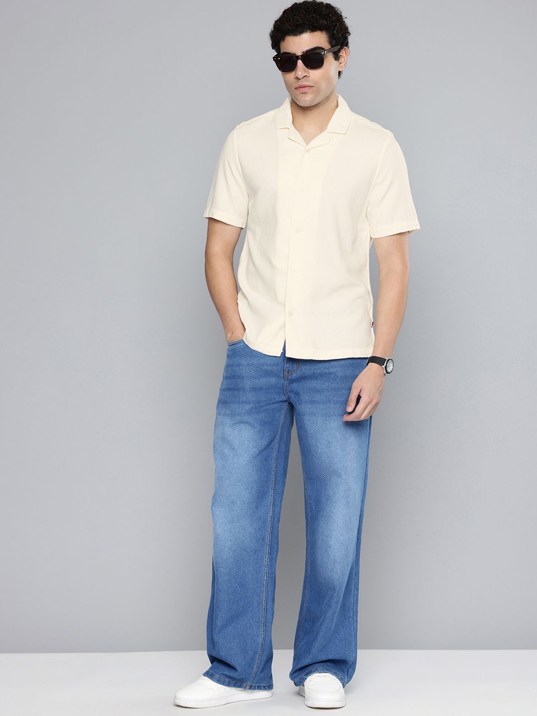 Buy Levis Relaxed Fit Self Design Casual Shirt - Shirts for Men ...