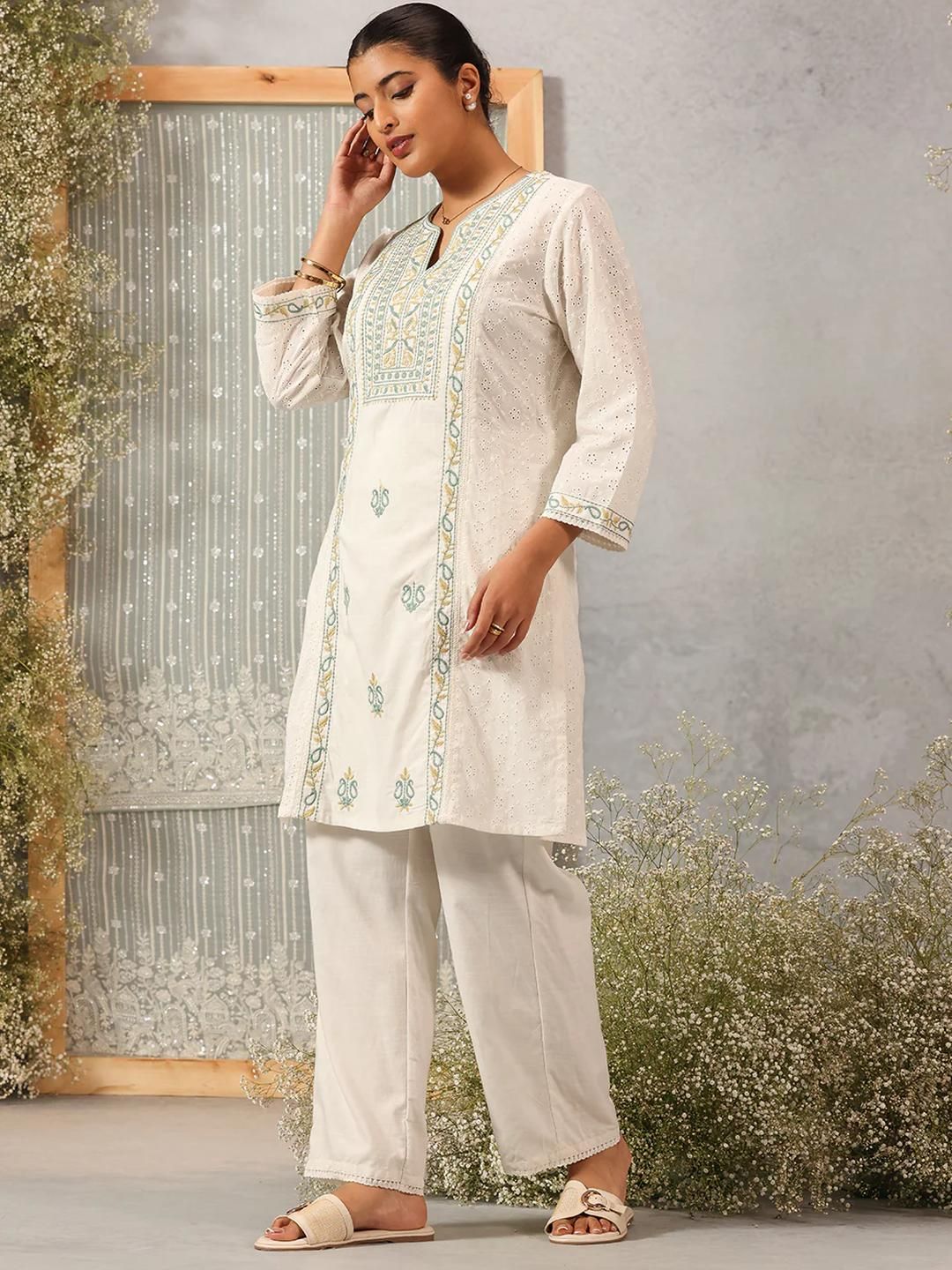 Buy Lakshita Women Off White Linen Kurtas - Kurtas for Women 36182817 | Myntra