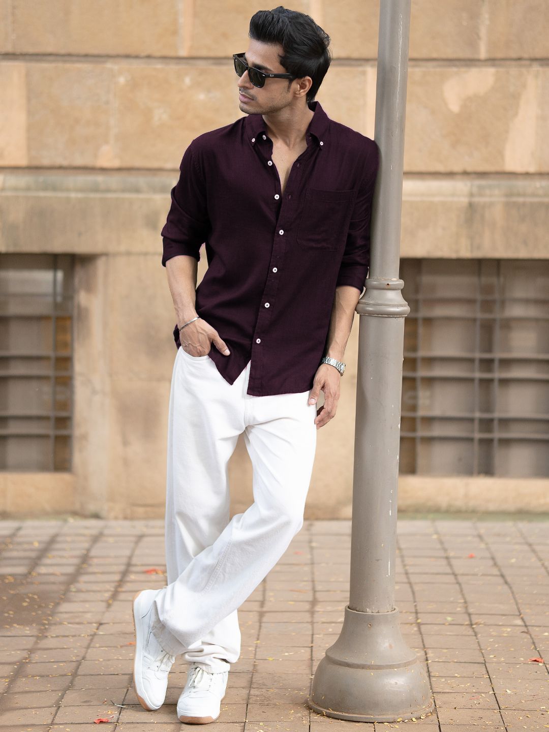 Buy Powerlook Men Solid Spread Collar Cotton Casual Shirt - Shirts for ...