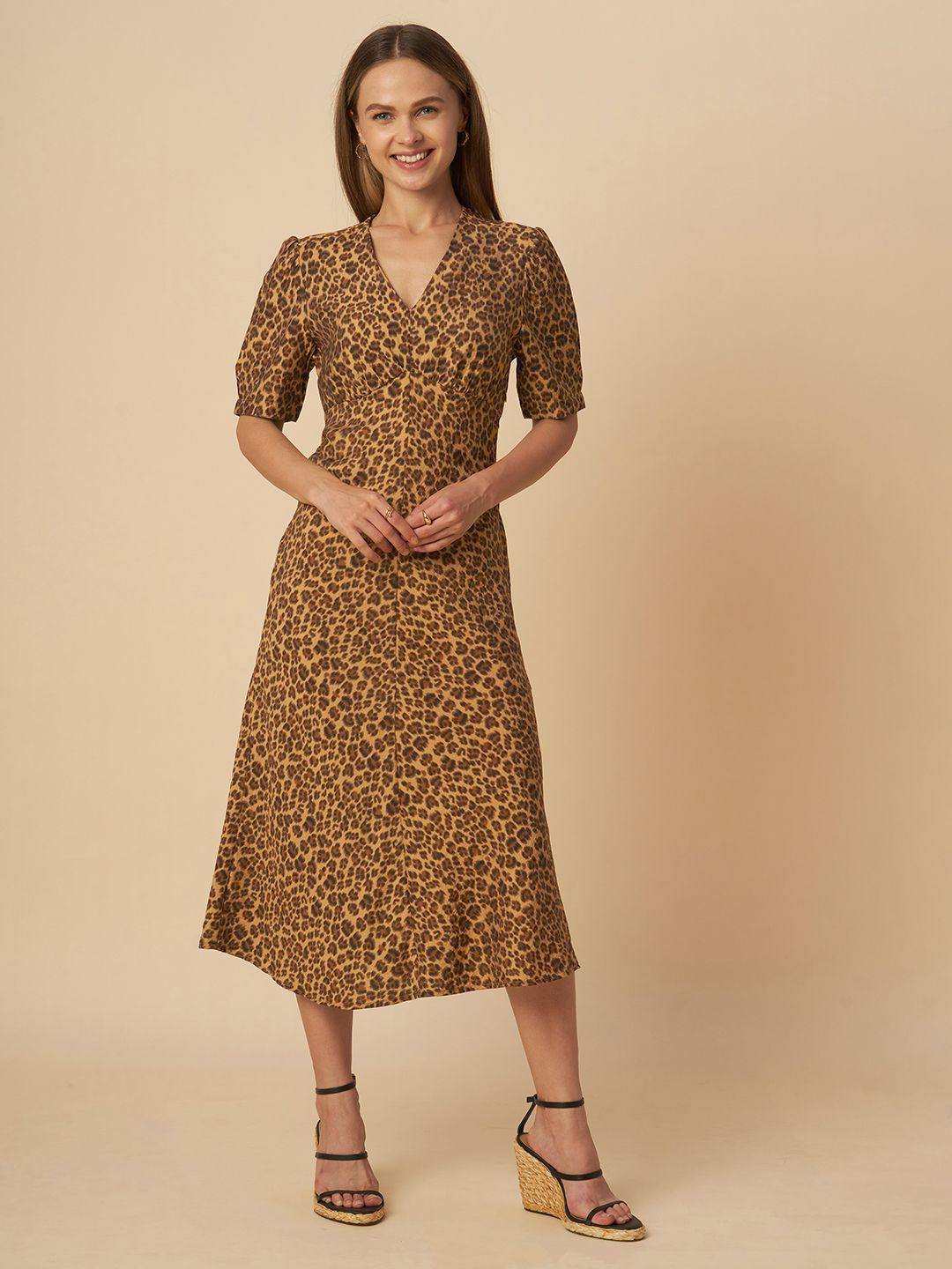 Buy Chemistry Women Printed A Line Midi Dress - Dresses for Women ...