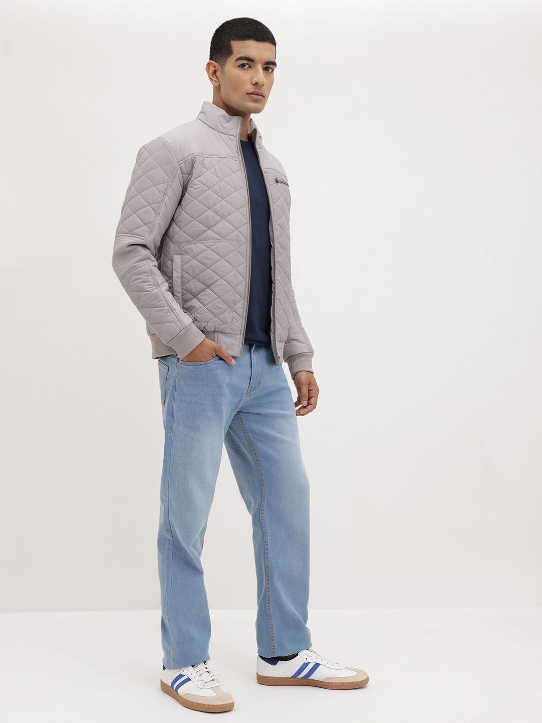 Buy The Roadster Life Co. Mock Collar Quilted Jacket - Jackets for Men ...