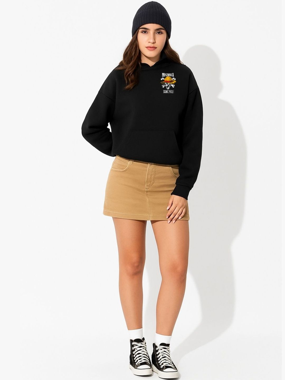 Buy Anikmart Women Printed Hooded Sweatshirt - Sweatshirts for Women ...