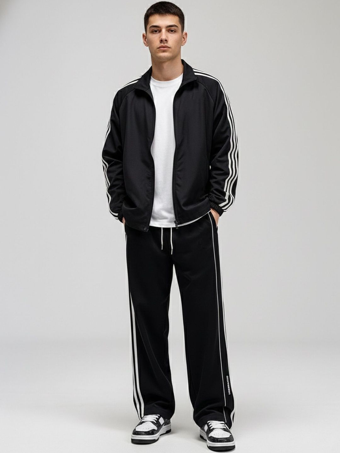 Buy JUMPCUTS Men Colourblocked Track Pants - Track Pants for Men ...
