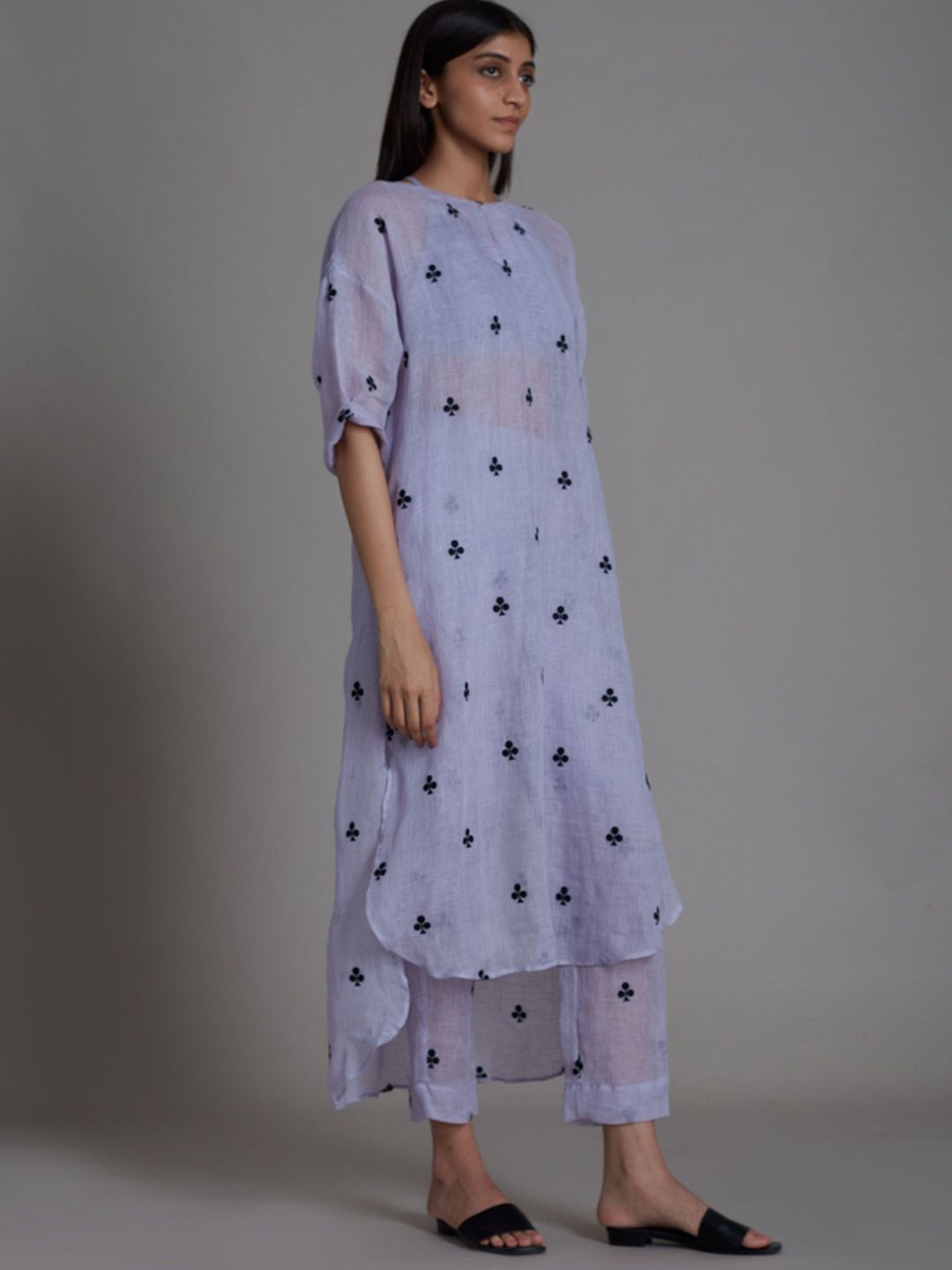 Buy MATI Floral Print Linen A Line Midi Dress - Dresses for Women ...