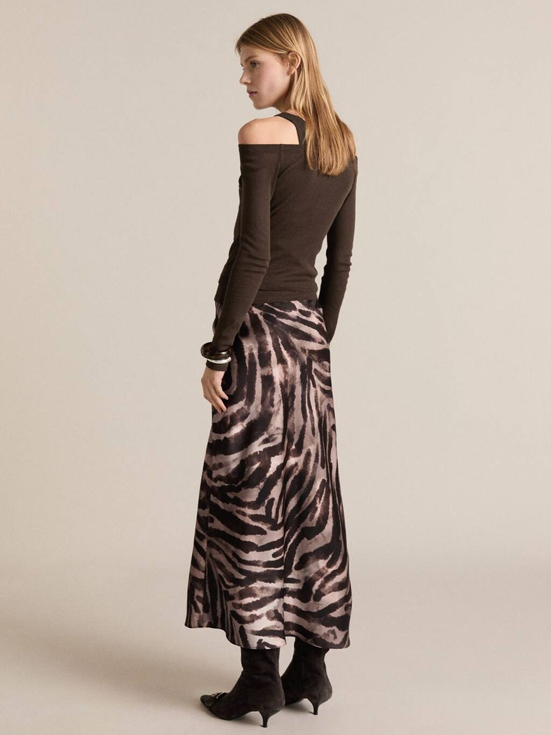 Buy MANGO Animal Print Satin Maxi Skirt - Skirts for Women 32715828 | Myntra