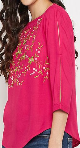 Buy DressBerry Embroidered Slit Sleeve Top - Tops for Women 32875044 ...