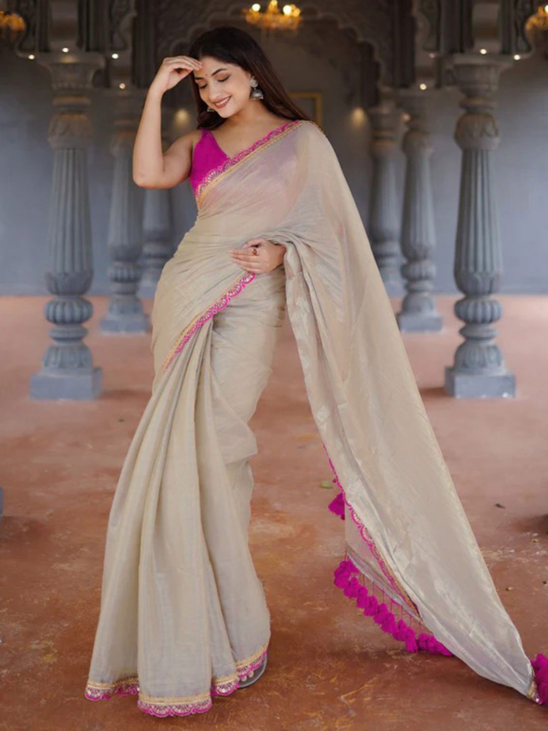 Buy DIVASTRI Gotta Patti Supernet Saree - Sarees for Women 32983886 ...