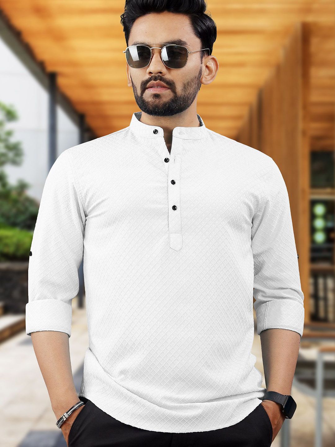 Buy VeBNoR Men Thread Work Dobby Kurta - Kurtas for Men 33022652 | Myntra