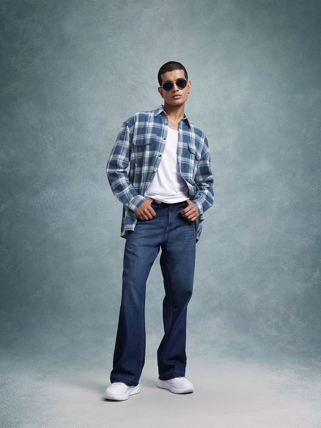 Buy The Roadster Lifestyle Co. Men Relaxed Checked Pure Cotton Casual ...