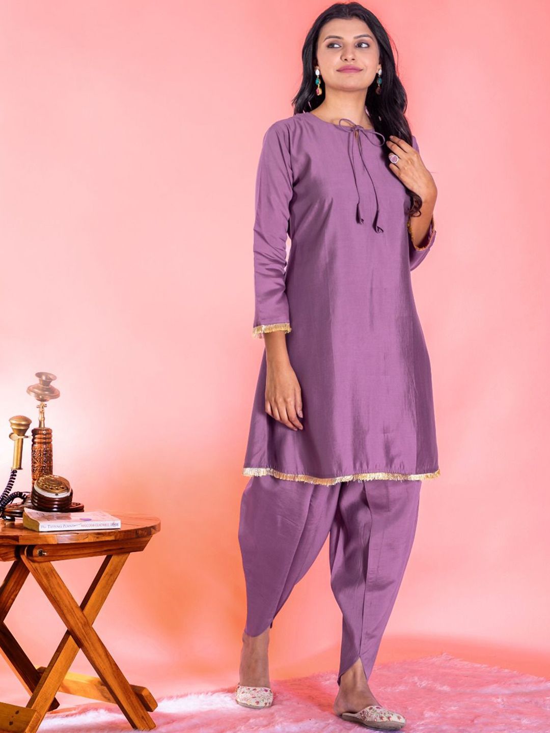 Buy SHISHKALA Women Regular Pure Silk Kurta With Dhoti Pants - Kurta ...