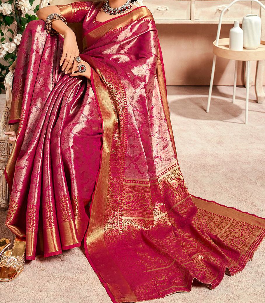 Buy Satrani Floral Zari Banarasi Saree - Sarees for Women 32698165 | Myntra