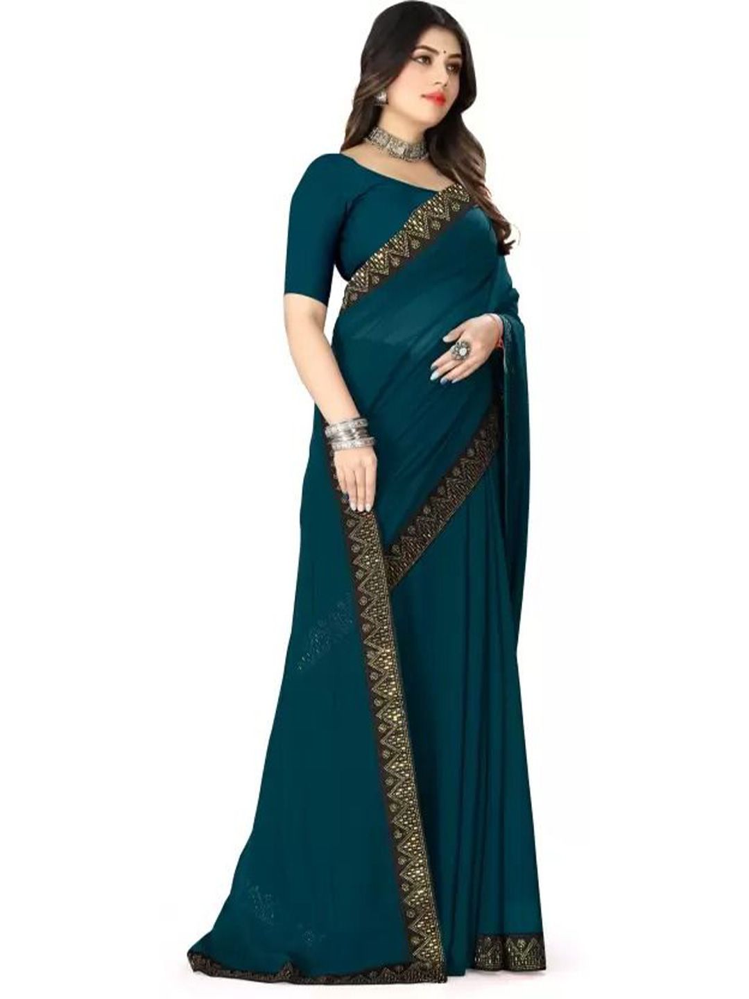 Buy KALINI Sequinned Pure Georgette Saree - Sarees for Women 32301901 ...