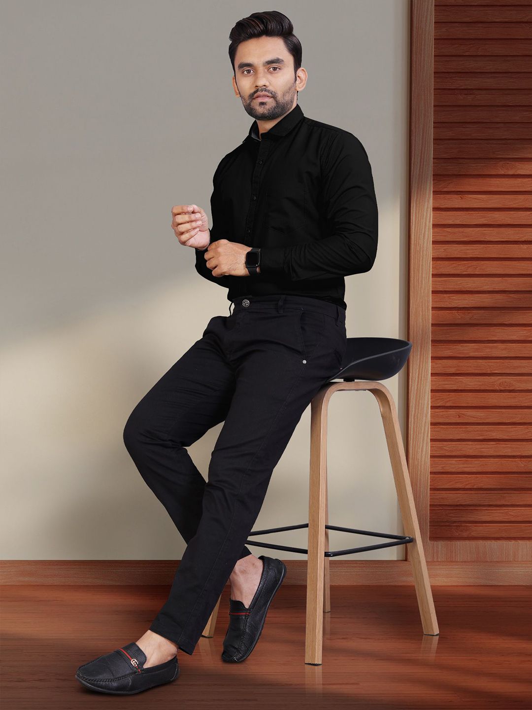 Buy VeBNoR Men Standard Fit Solid Spread Collar Shirt - Shirts for Men ...