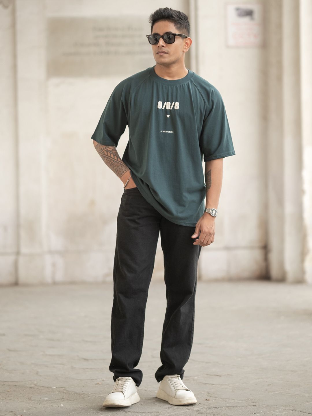 Buy Powerlook Men Typography Printed Round Neck Cotton Relaxed Fit T ...