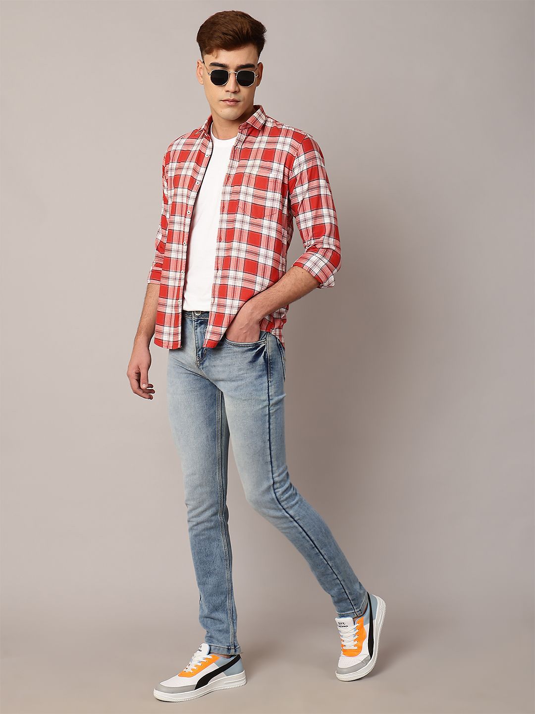 Buy TQS Men Shepherd Checks Opaque Checked Casual Shirt - Shirts for ...