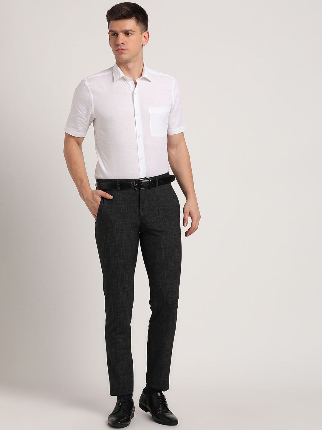 Buy Turtle Men Tailored Slim Fit Formal Trousers - Trousers for Men ...