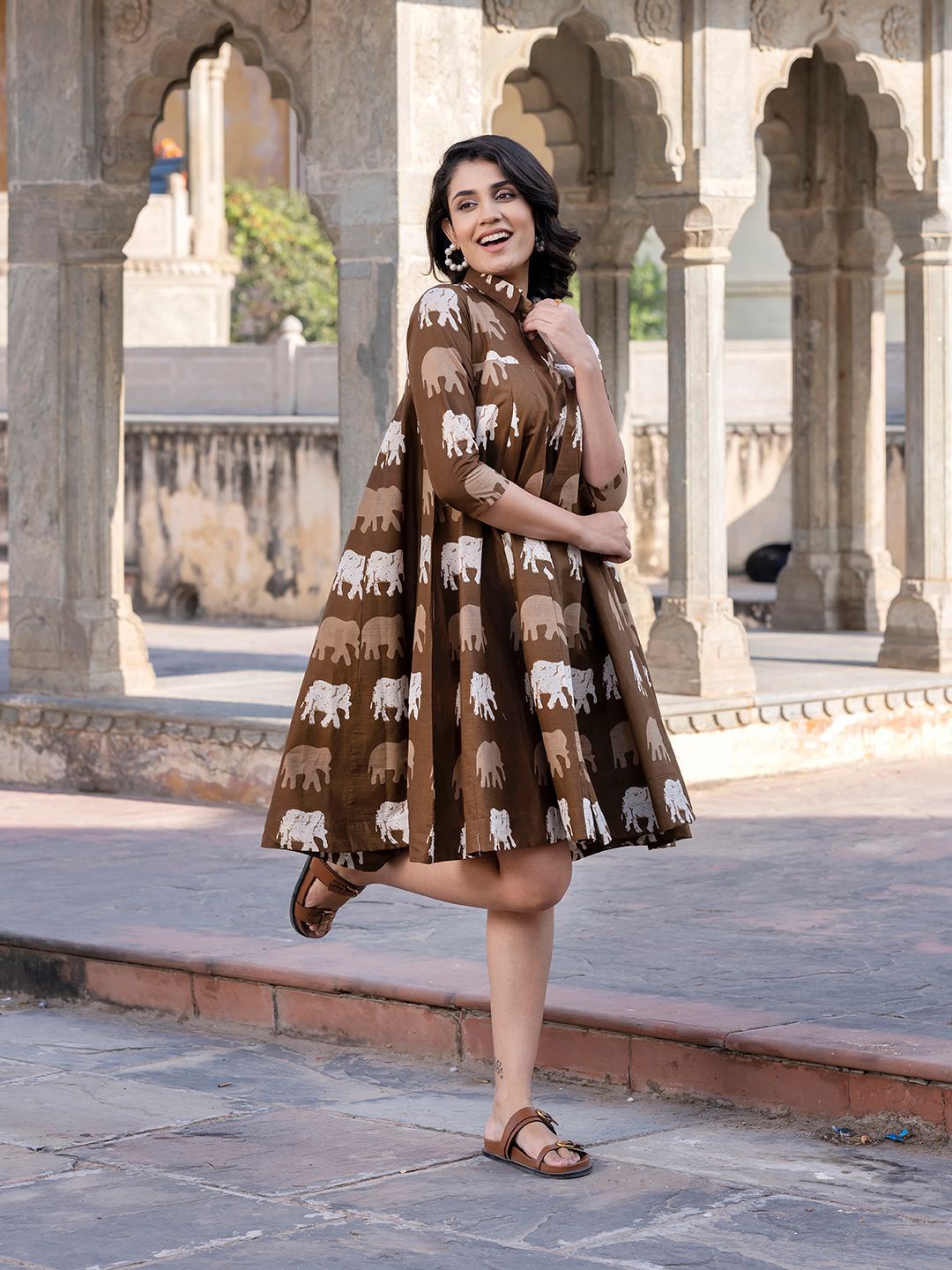 Buy BAESD Print A Line Dress - Dresses for Women 32402304 | Myntra