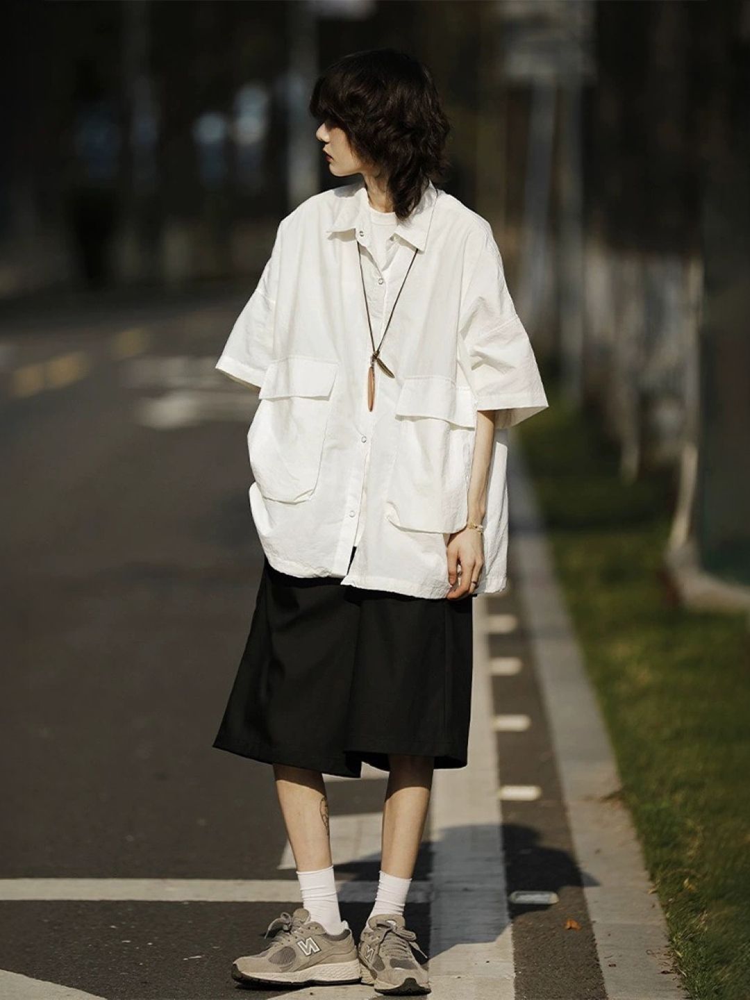 Buy StyleCast Men Standard Oversized Fit Spread Collar Solid Casual ...