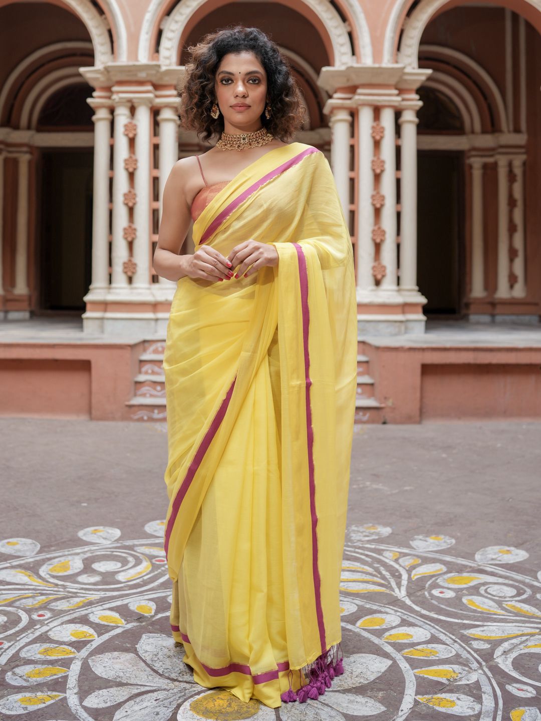 Buy Suta Yellow Color Mul Cotton Saree - Sarees for Women 32488641 | Myntra