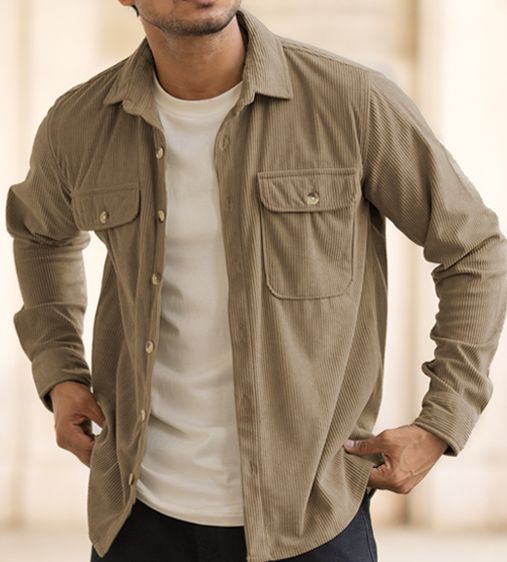 Buy Powerlook Men Regular Fit Spread Collar Solid Cotton Casual Shirt ...