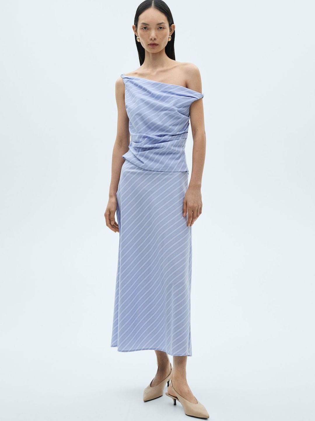 Buy MANGO Striped Drape Asymmetric Top - Tops for Women 32075659 | Myntra