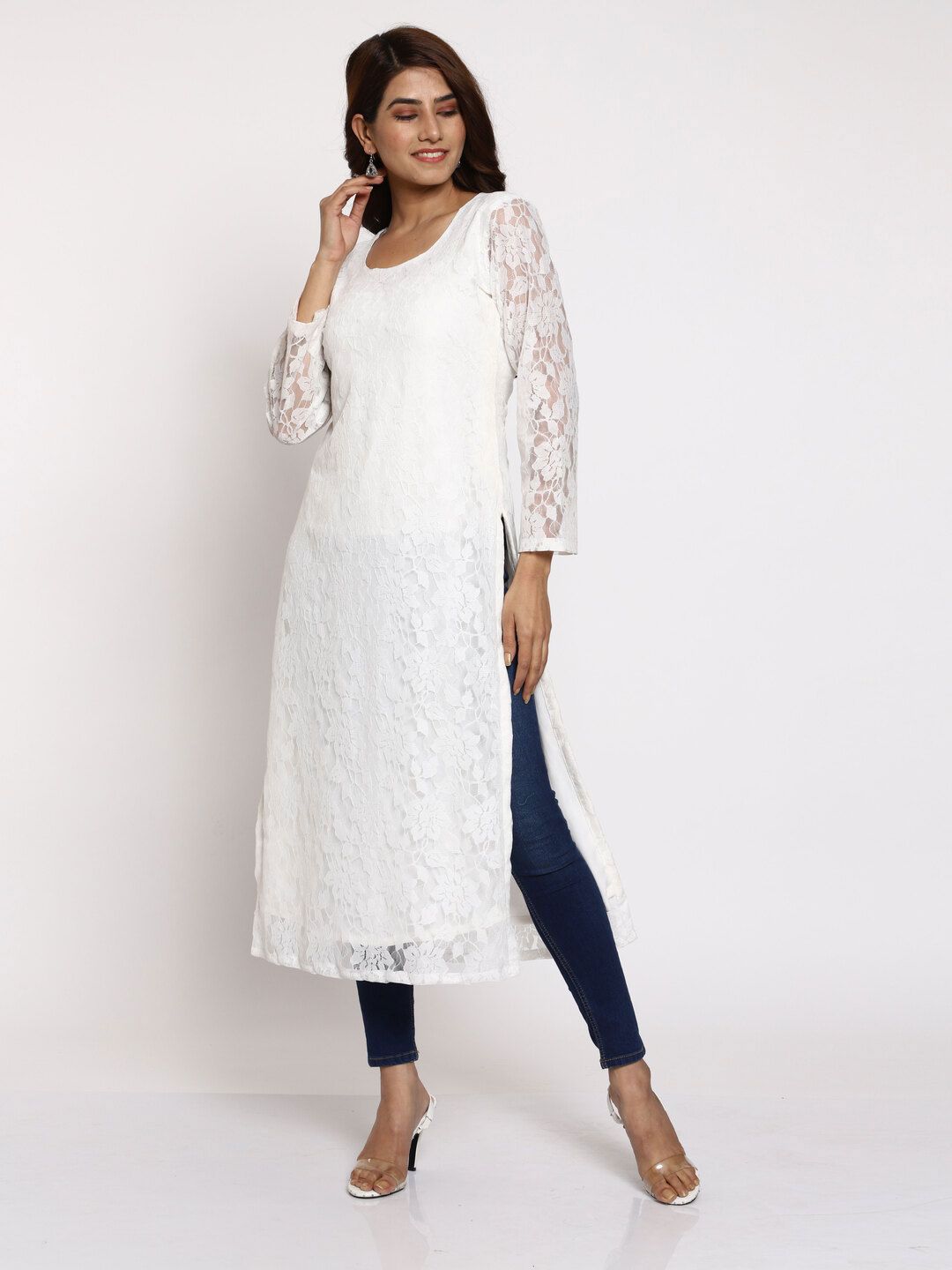 Buy SHIRAK Women Floral Net Kurta - Kurtas for Women 32266948 | Myntra