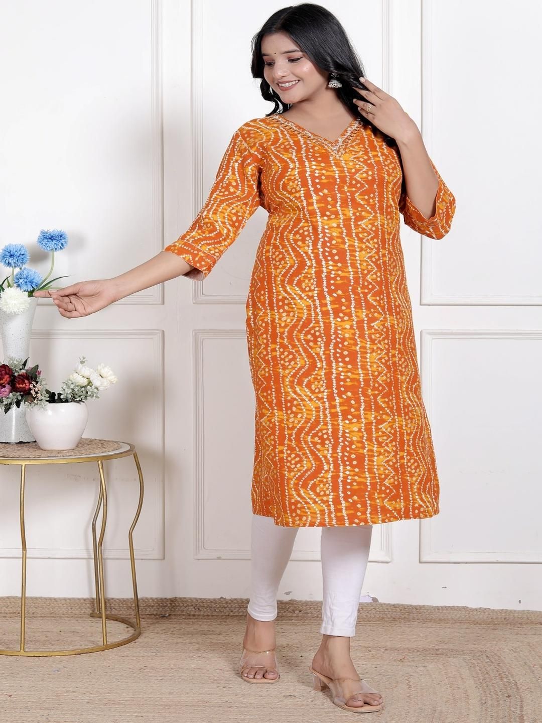 Buy ANGIYA Women Orange Kurtas - Kurtas for Women 35951422 | Myntra