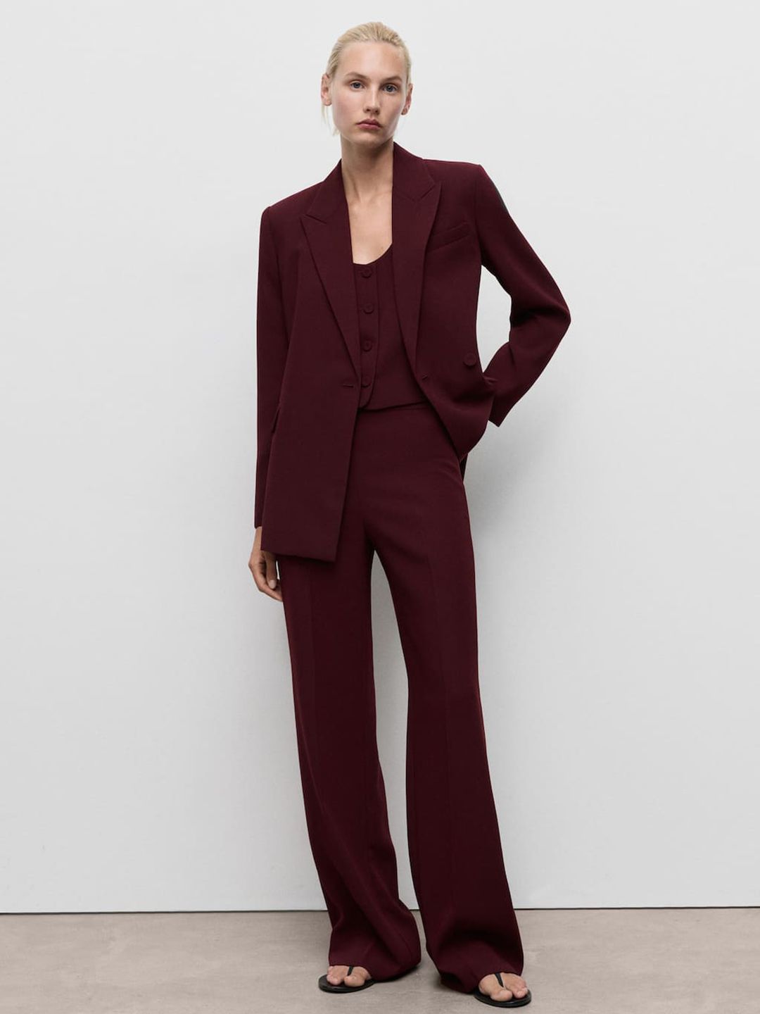 Buy MANGO Women Straight Fit Trousers - Trousers for Women 35411404 ...