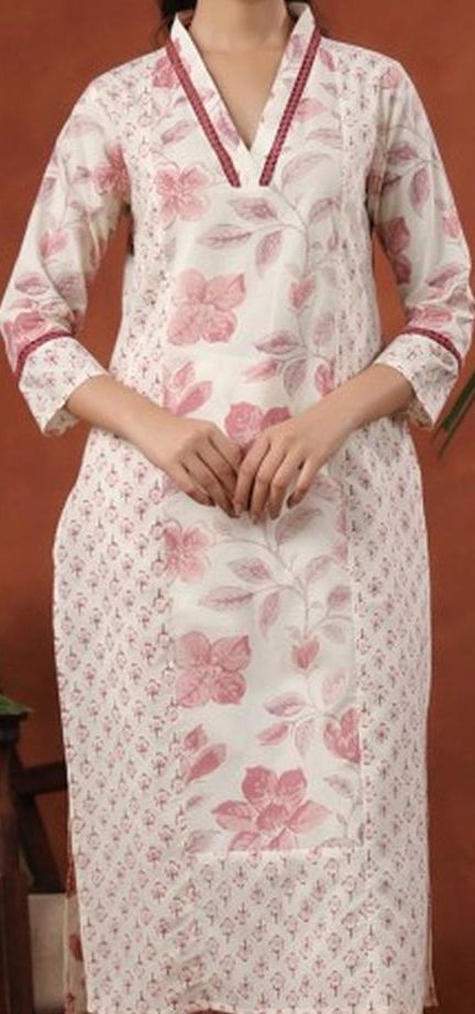 Buy KJFAB Women Cream Pure Cotton Kurta Sets - Kurta Sets for Women ...