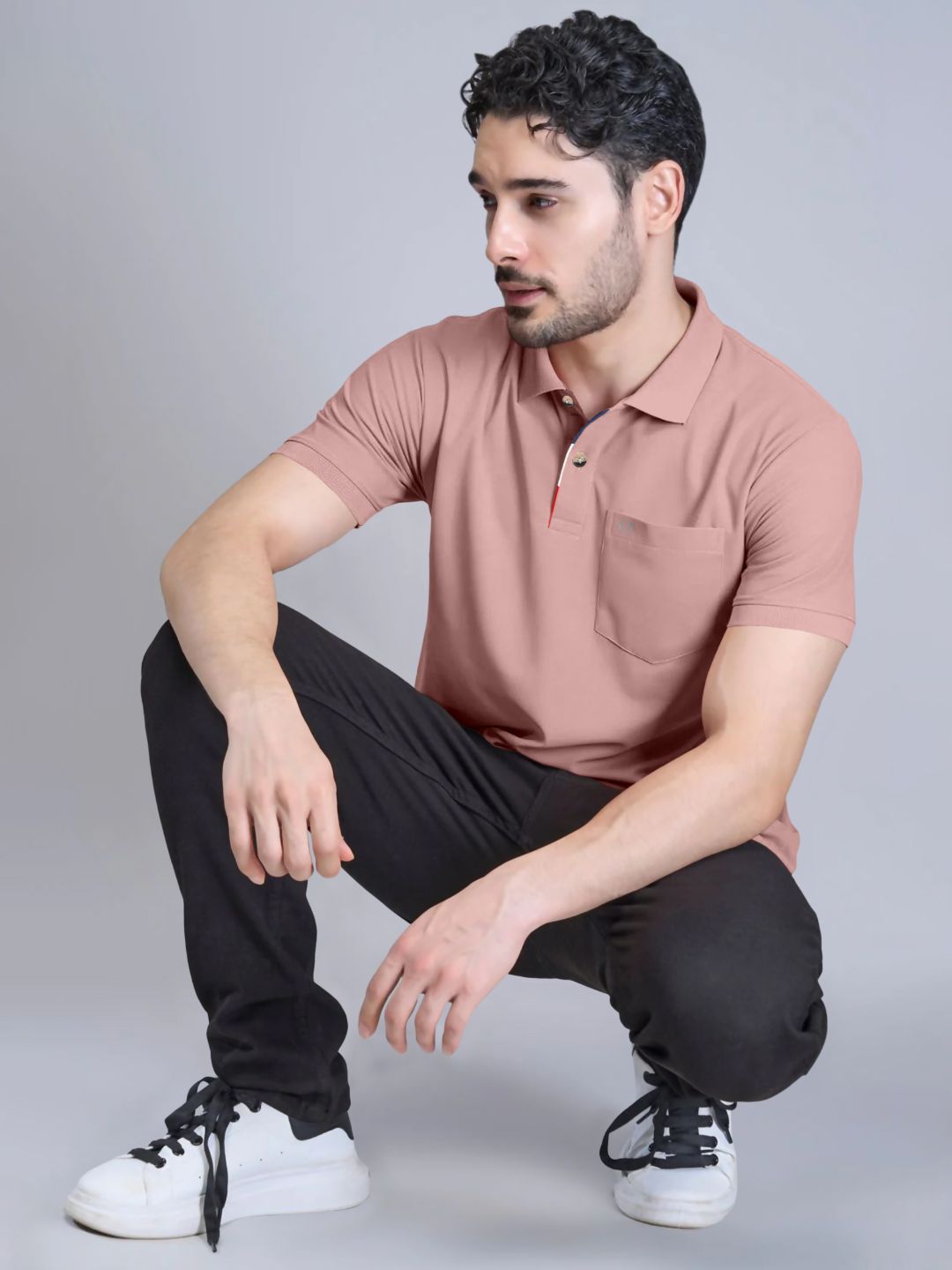 Buy Triptee Men Solid Polo Collar Pure Cotton T Shirt - Tshirts for Men ...