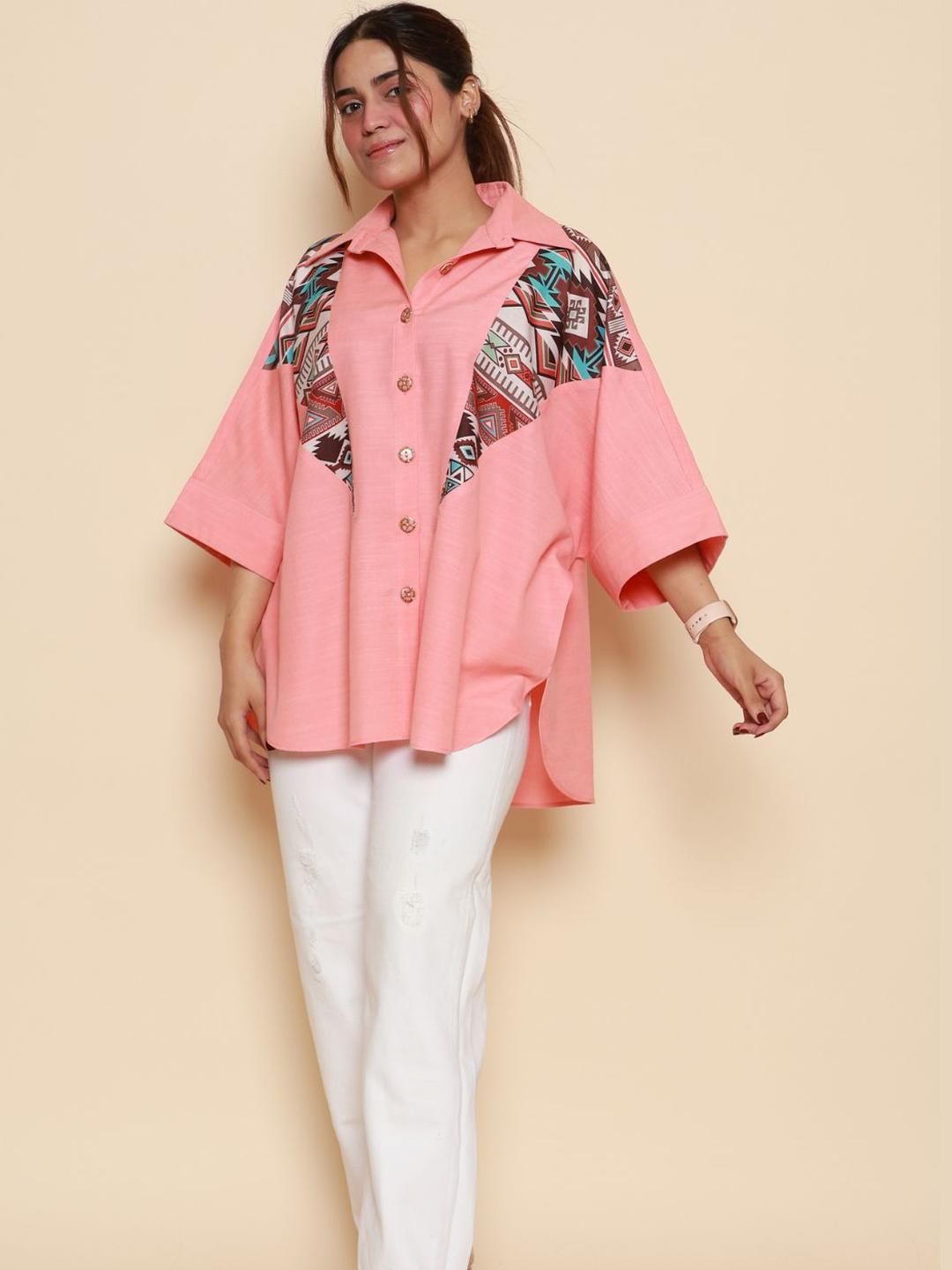 Buy Shankriti Coral Cotton Linen Shirts - Shirts for Women 35083175 ...