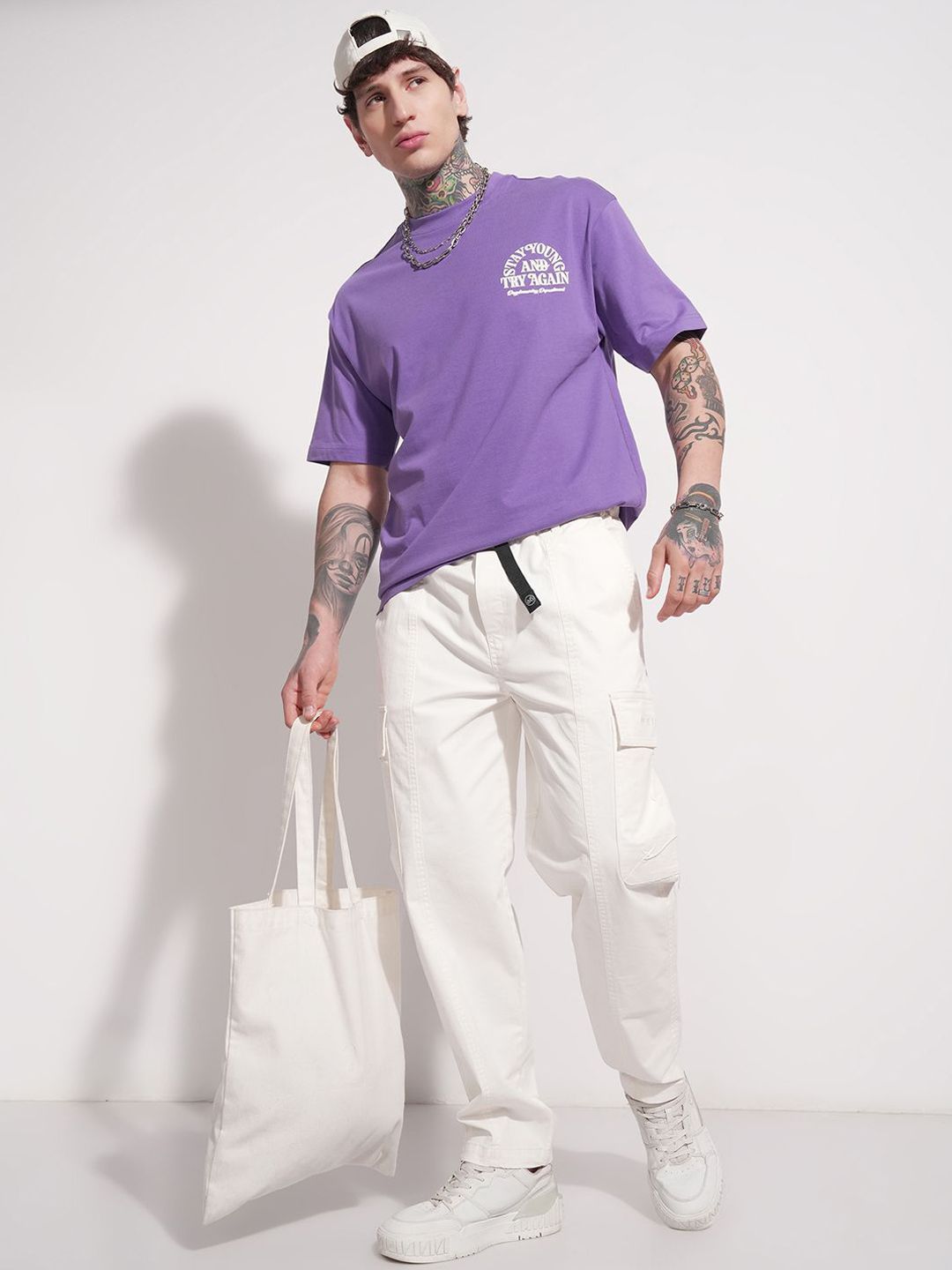 Buy Highlander Men Elasticated Baggy Korean Trousers - Trousers for Men ...