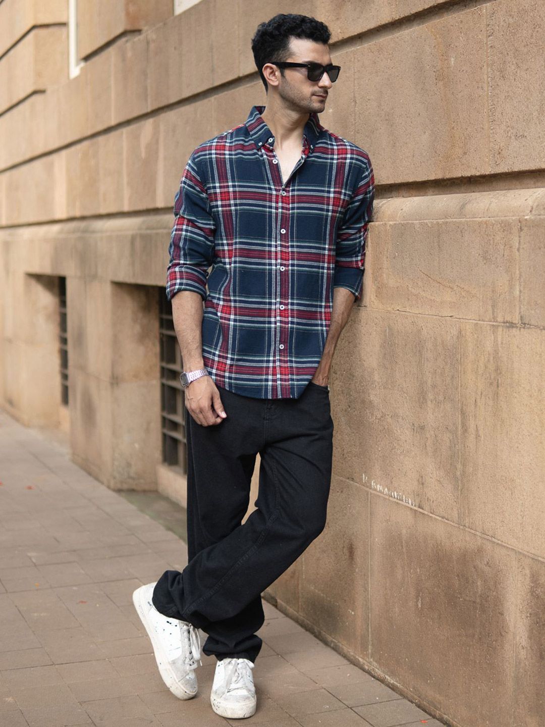 Buy Powerlook Men Tartan Checks Checked Casual Shirt - Shirts for Men ...