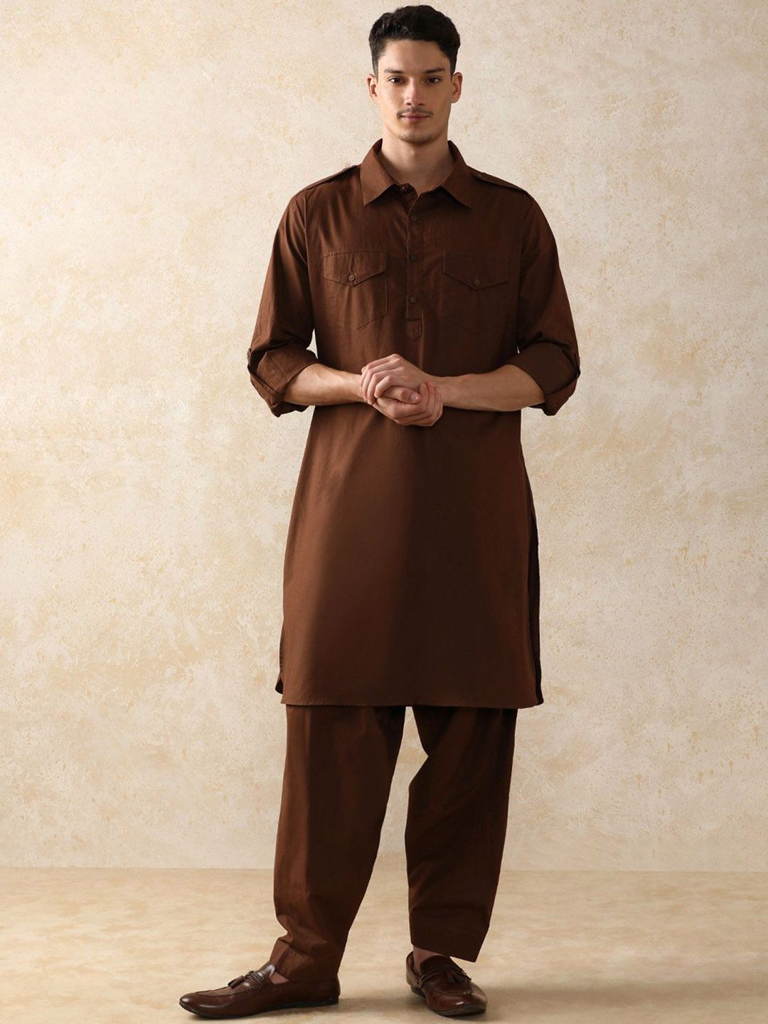 Buy Moara Pathani Solid Pure Cotton Kurta With Dhoti Pants - Kurta Sets ...